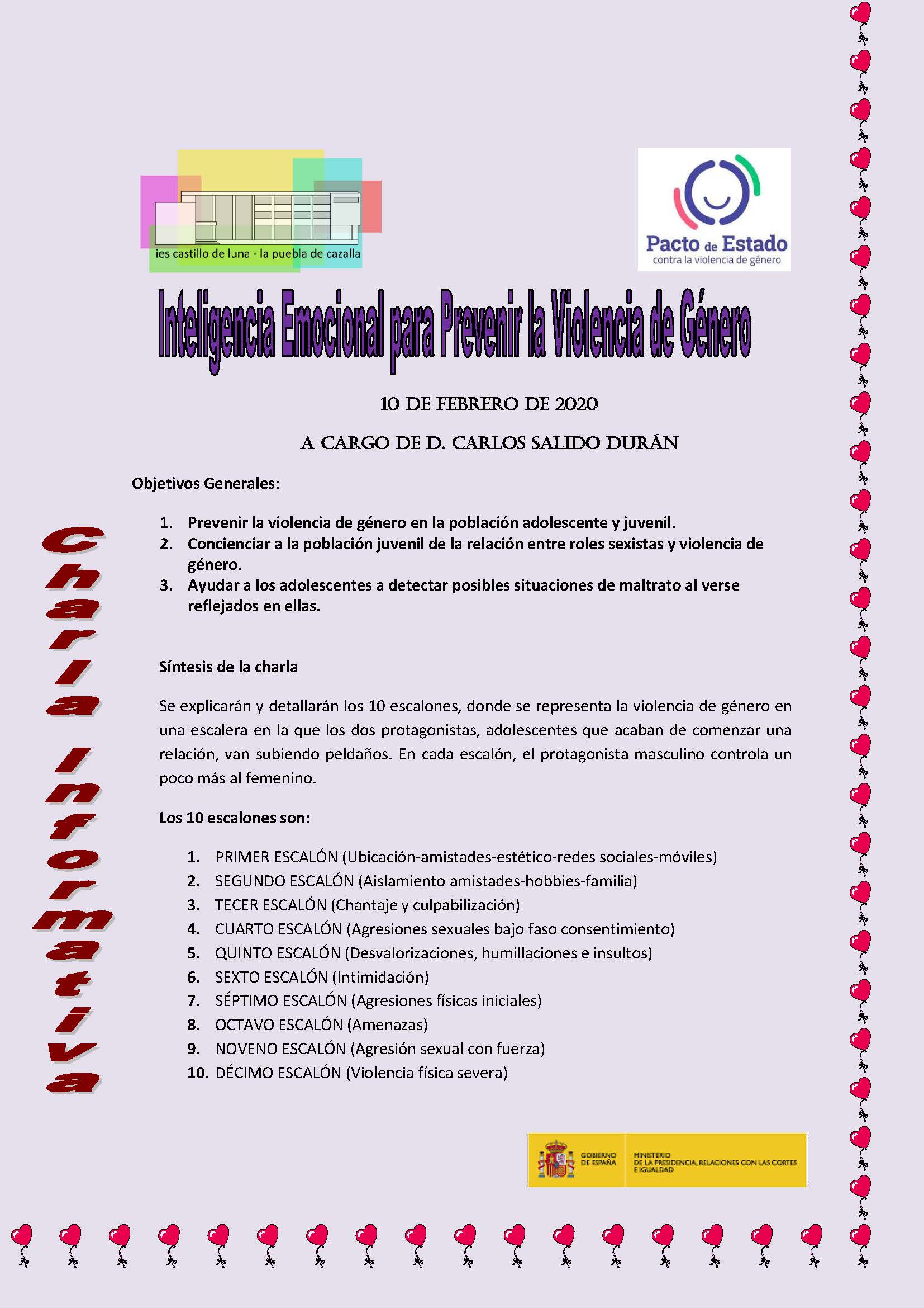 PROYECTO «VIOLENCIA DE GÉNERO» CURSO 19-20 - IES Castillo de Luna